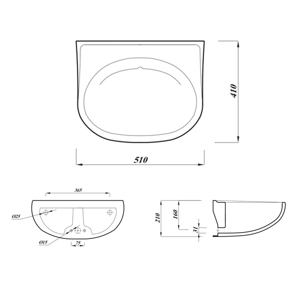 Ceramic Hospital Basins | HTM64 Sinks - Lime Kitchen & Bathroom
