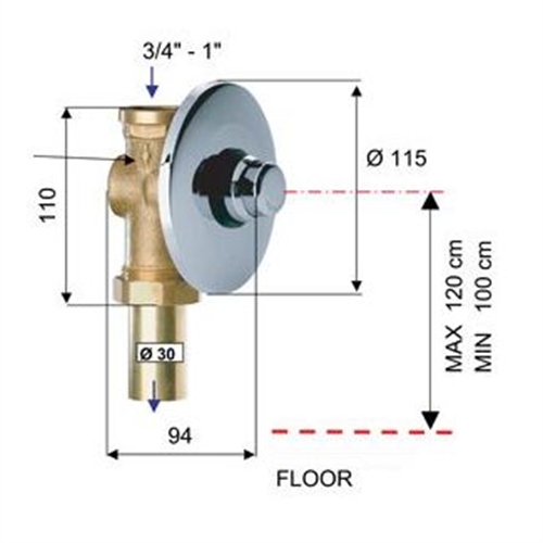 Commercial Series Concealed WC Flush - Lime Kitchen & Bathroom