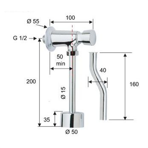 Commercial Series Timed Flow Urinal Flush Set - Lime Kitchen & Bathroom