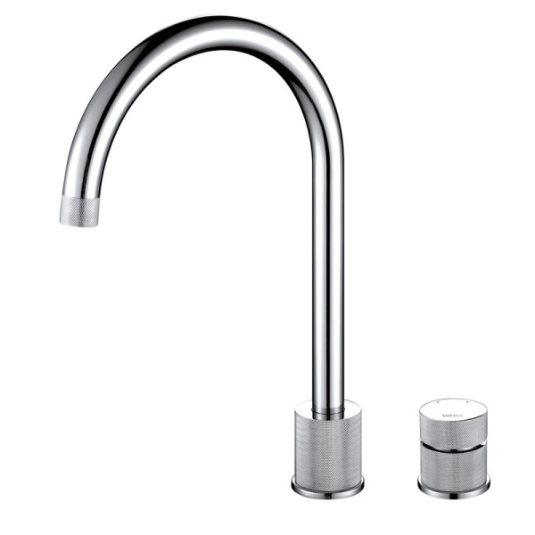 Finire Knurled Two Hole Chrome Kitchen Tap - Lime Kitchen & Bathroom