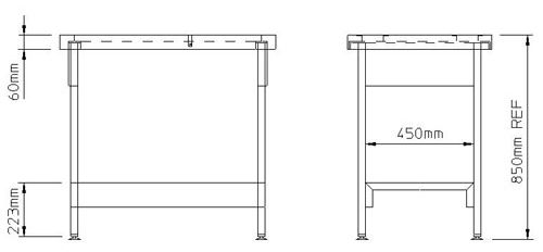 Stainless Medical & Catering Wall Table | Single User Stainless Work ...