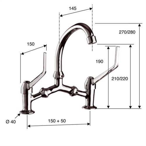 Medical Taps | Hospital Elbow Taps - Lime Kitchen & Bathroom
