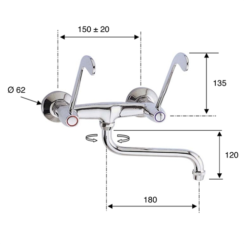 Medical Taps | Hospital Elbow Taps - Lime Kitchen & Bathroom