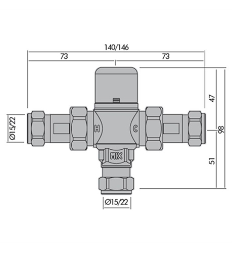 Intamix TMV2 Thermostatic Blending valve | Intatec TMV Valve - Lime ...