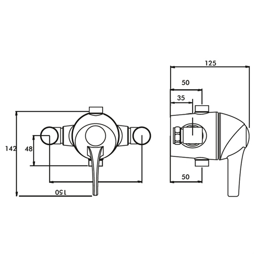 Intatec Exposed Thermostatic Sequential Shower - 2 Outlets - Lime ...
