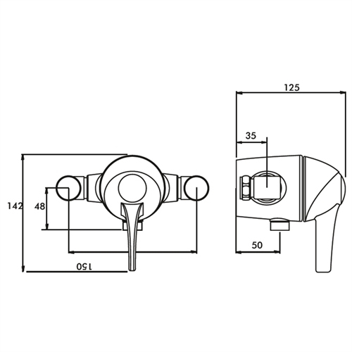 Intatec Exposed Thermostatic Sequential Shower - Bottom Outlet - Lime ...