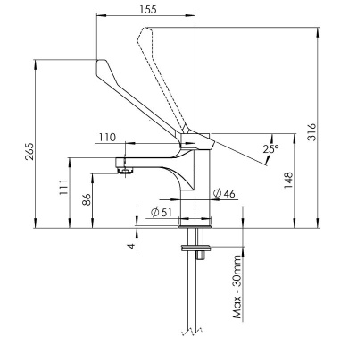 Medical Taps | Hospital Elbow Taps - Lime Kitchen & Bathroom