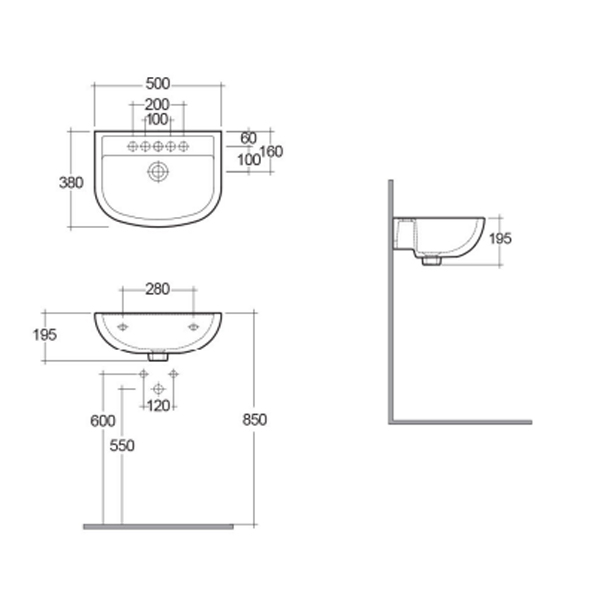 Ceramic Hospital Basins | HTM64 Sinks - Lime Kitchen & Bathroom