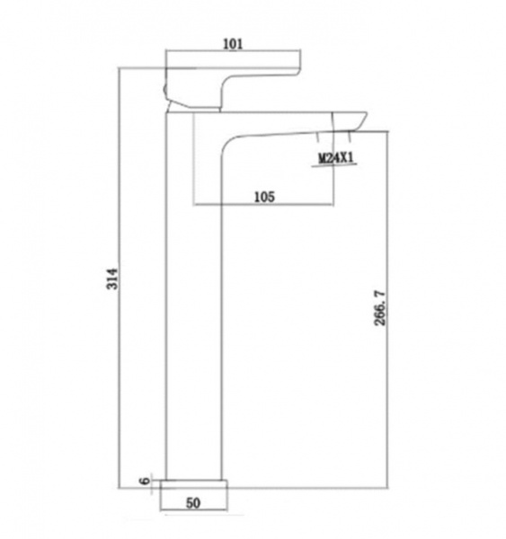Ravenna Matt Black Extra Tall Monobloc Basin Mixer - Lime Kitchen ...
