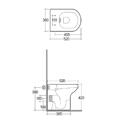 RAK Compact BTW WC Pan Comfort Height - Lime Kitchen & Bathroom