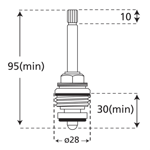20 Teeth Spline Tap Valve - Lime Kitchen & Bathroom
