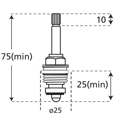20 Teeth Spline Tap Valve - Lime Kitchen & Bathroom