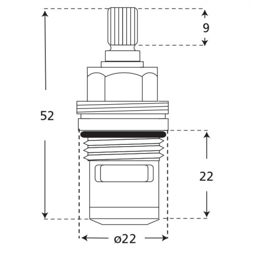 Quarter Turn 1/2" BSP Tap Valves - 28 Spline - Lime Kitchen & Bathroom