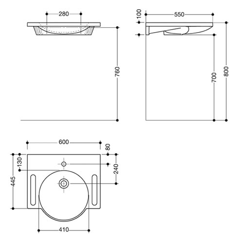 Ceramic Hospital Basins | HTM64 Sinks - Lime Kitchen & Bathroom