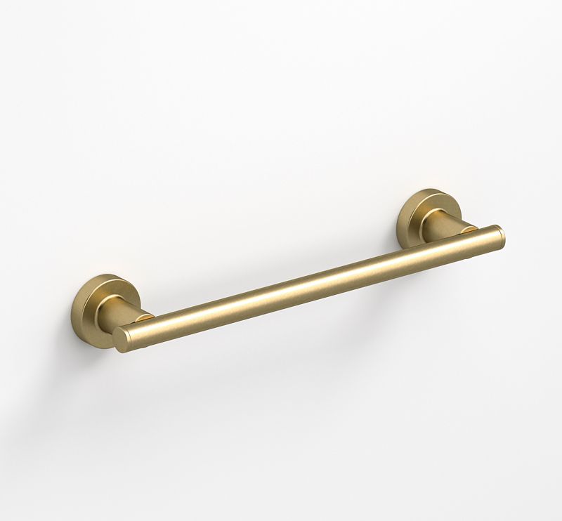 Tecno Project Brushed Brass Towel Rail | 33cm Wide Towel Rail - Lime ...