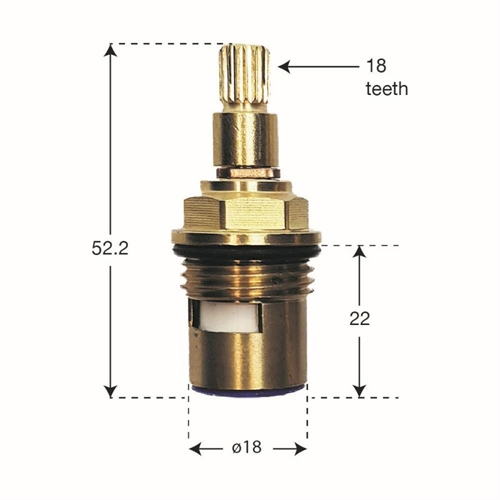Quarter Turn 'Tantofex' Tap valves - 18 Teeth Split Spline - Lime ...