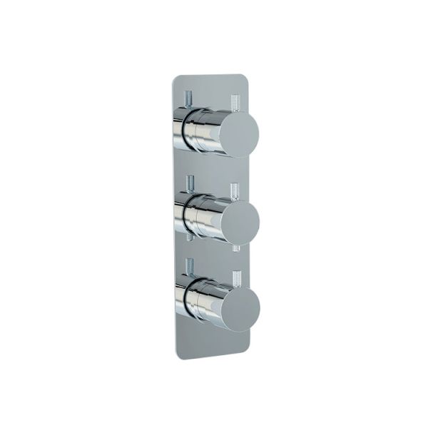 Ravine Three Handle Three Way Outlet Concealed Shower Valve - Polished ...