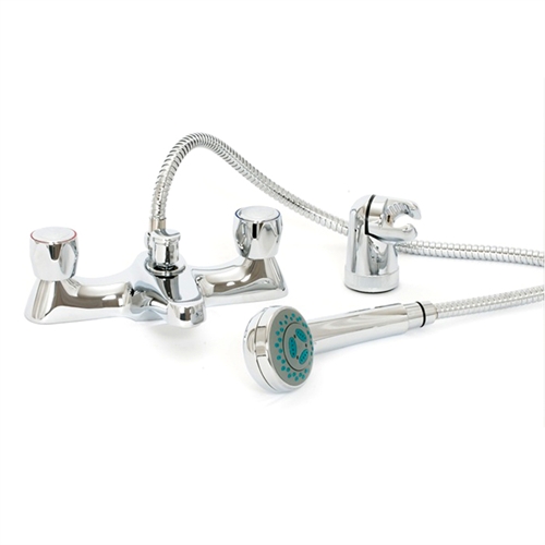 Chrome Contract Deck Bath Shower Mixer - Lime Kitchen & Bathroom