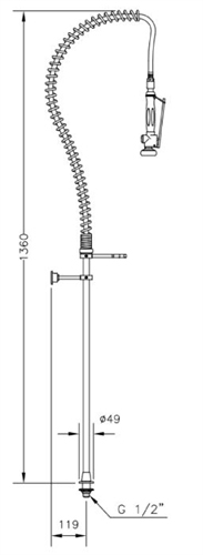 Commercial Kitchen Pre-Rinse Column - Lime Kitchen & Bathroom
