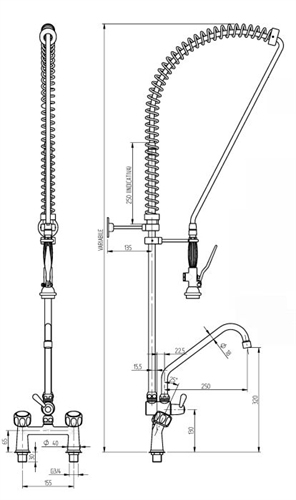 Commercial Pre Rinse Spray tap | Professional Kitchen Hygiene Tap ...
