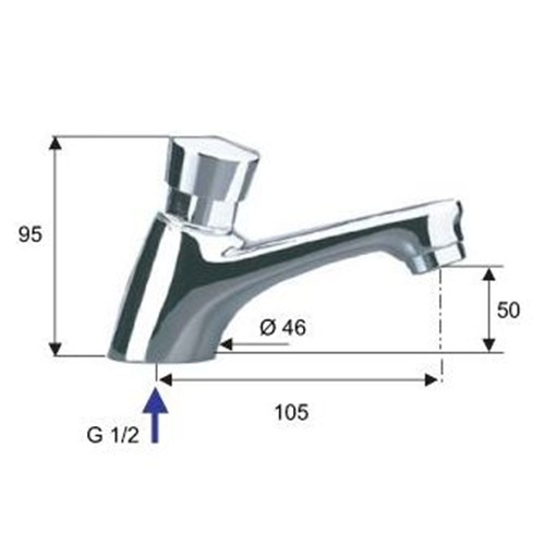 Commercial Non Concussive Basin Tap - Lime Kitchen & Bathroom