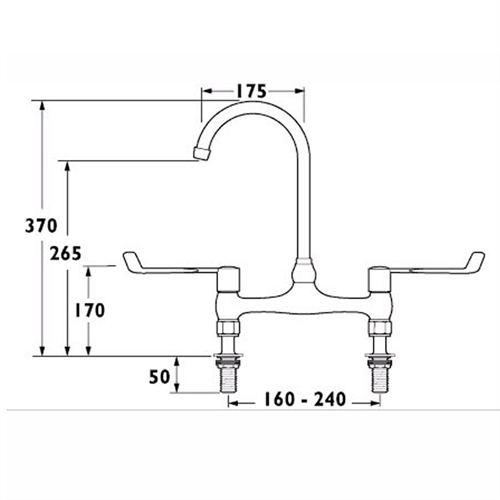 Cool Touch Dualflow Medical Sink Tap - Lime Kitchen & Bathroom