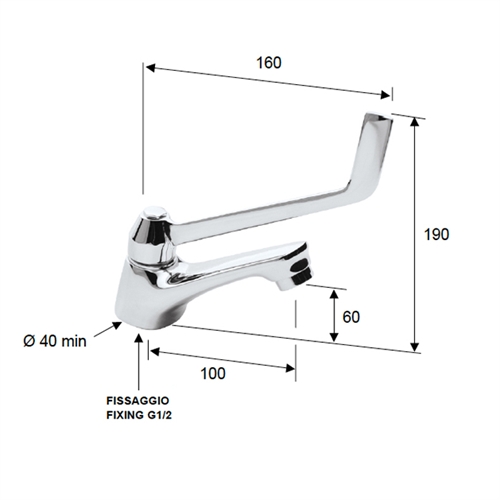 Elbow Lever Medical Basin Tap | Single Feed Medical Use Tap - Lime ...