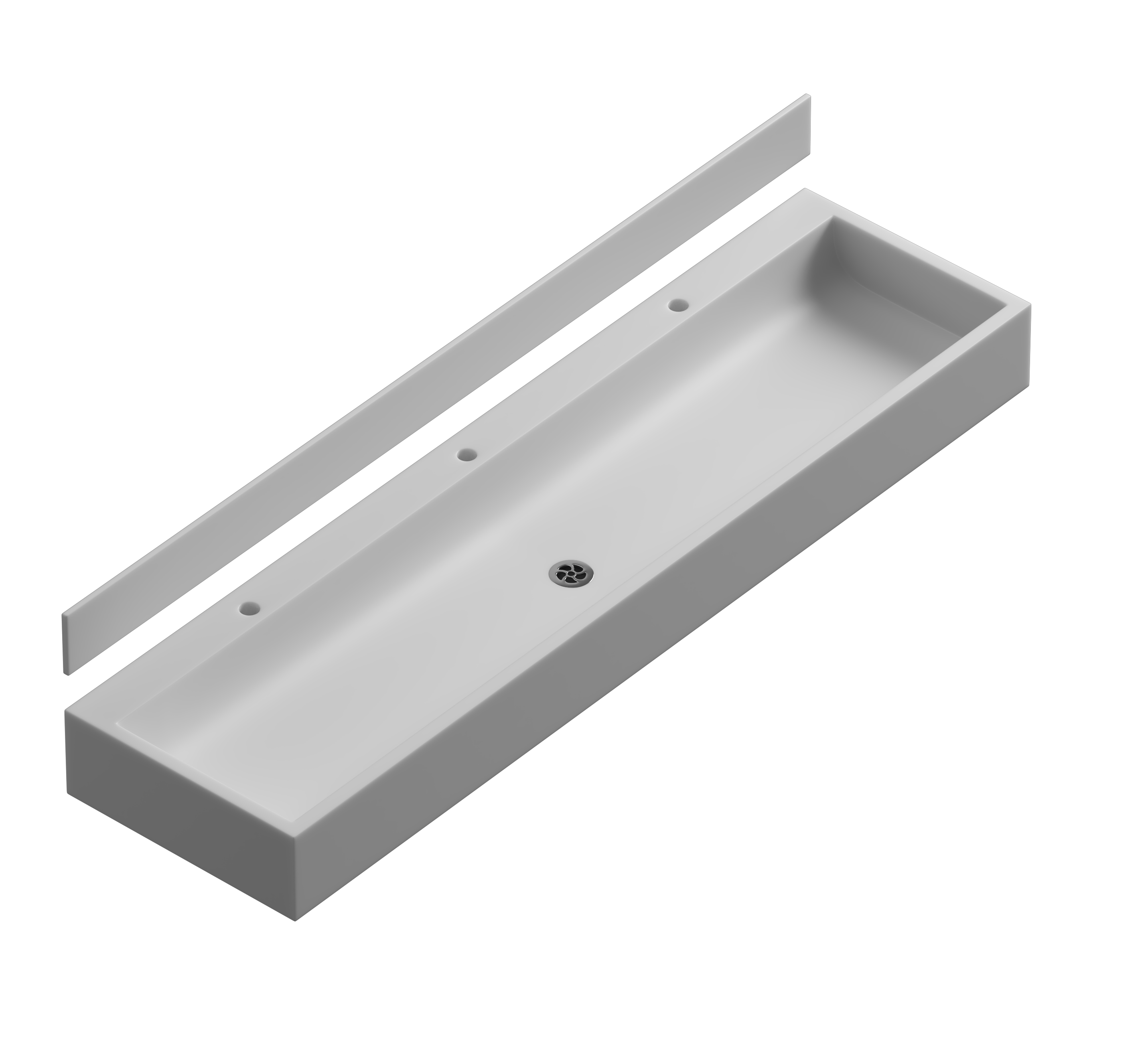 Standard Corian Wash Trough - 3 Users Wash Trough 1500mm wide - Lime ...