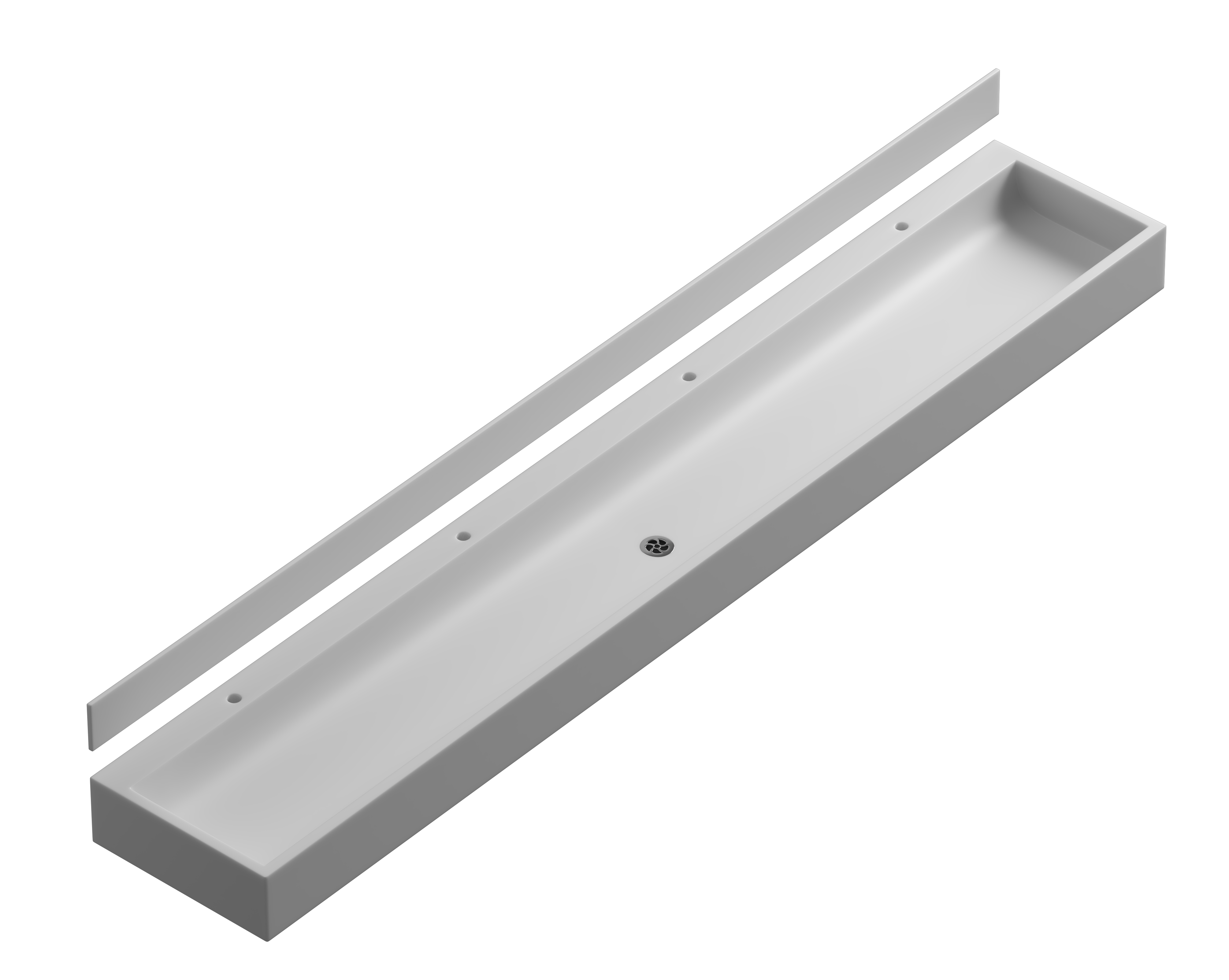 Standard Corian Wash Trough - 4 Users Wash Trough 2400mm wide - Lime ...