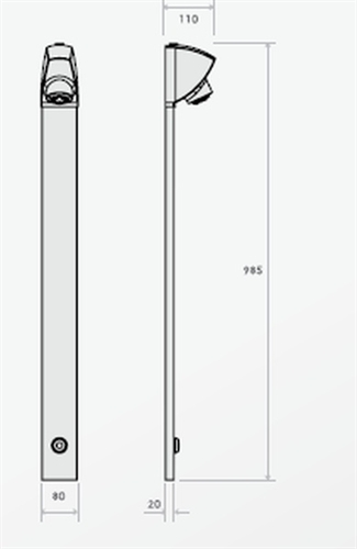 Inta I-Sport Shower Panel - Top Inlet - Lime Kitchen & Bathroom