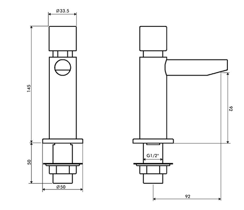 Inta Non Concussive Basin Tap - Stainless Steel - Lime Kitchen & Bathroom