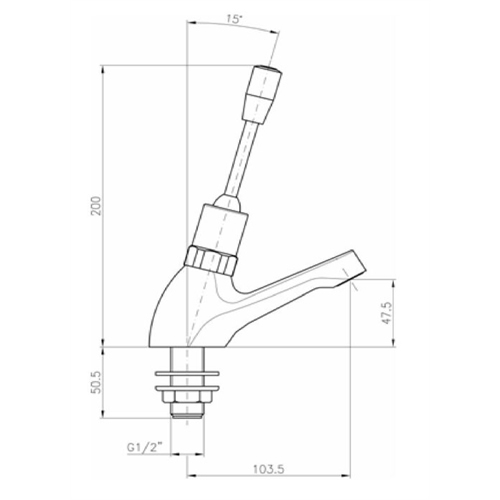Joystick Lever Self Closing Basin Tap - Lime Kitchen & Bathroom