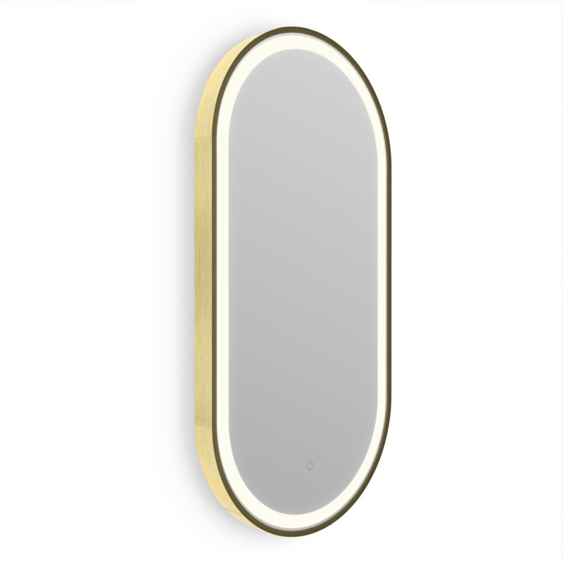 Lomax Light Illuminated Capsule Mirror - brushed brass. Available in 2 ...