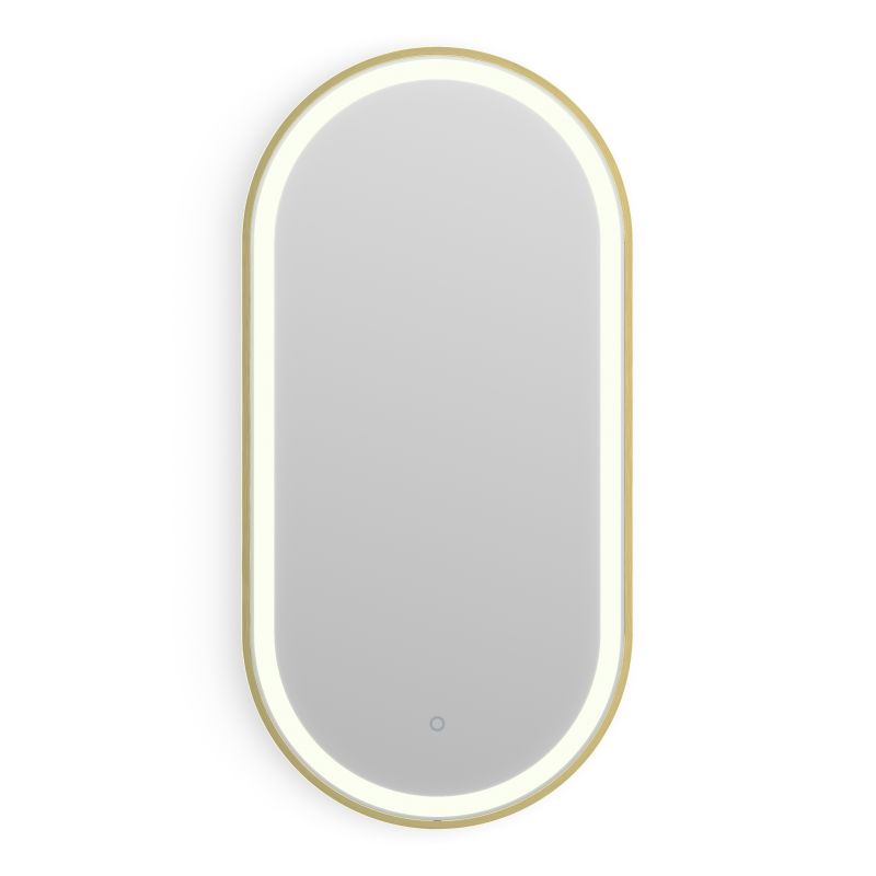 Lomax Light Illuminated Capsule Mirror - brushed brass. Available in 2 ...