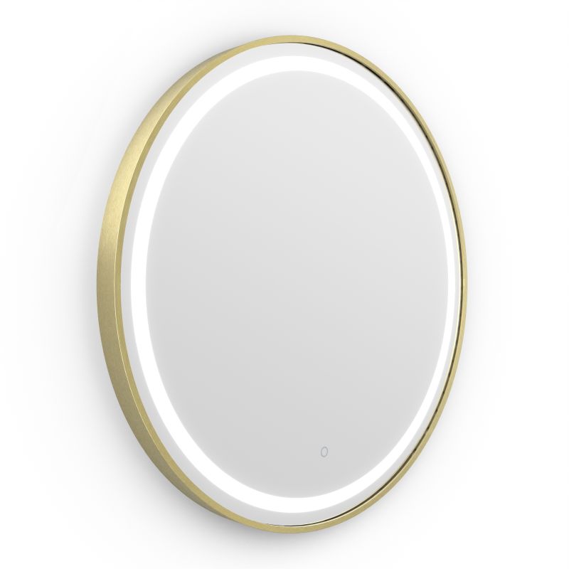 Lomax Light Illuminated Round Mirror - brushed brass - Lime Kitchen ...