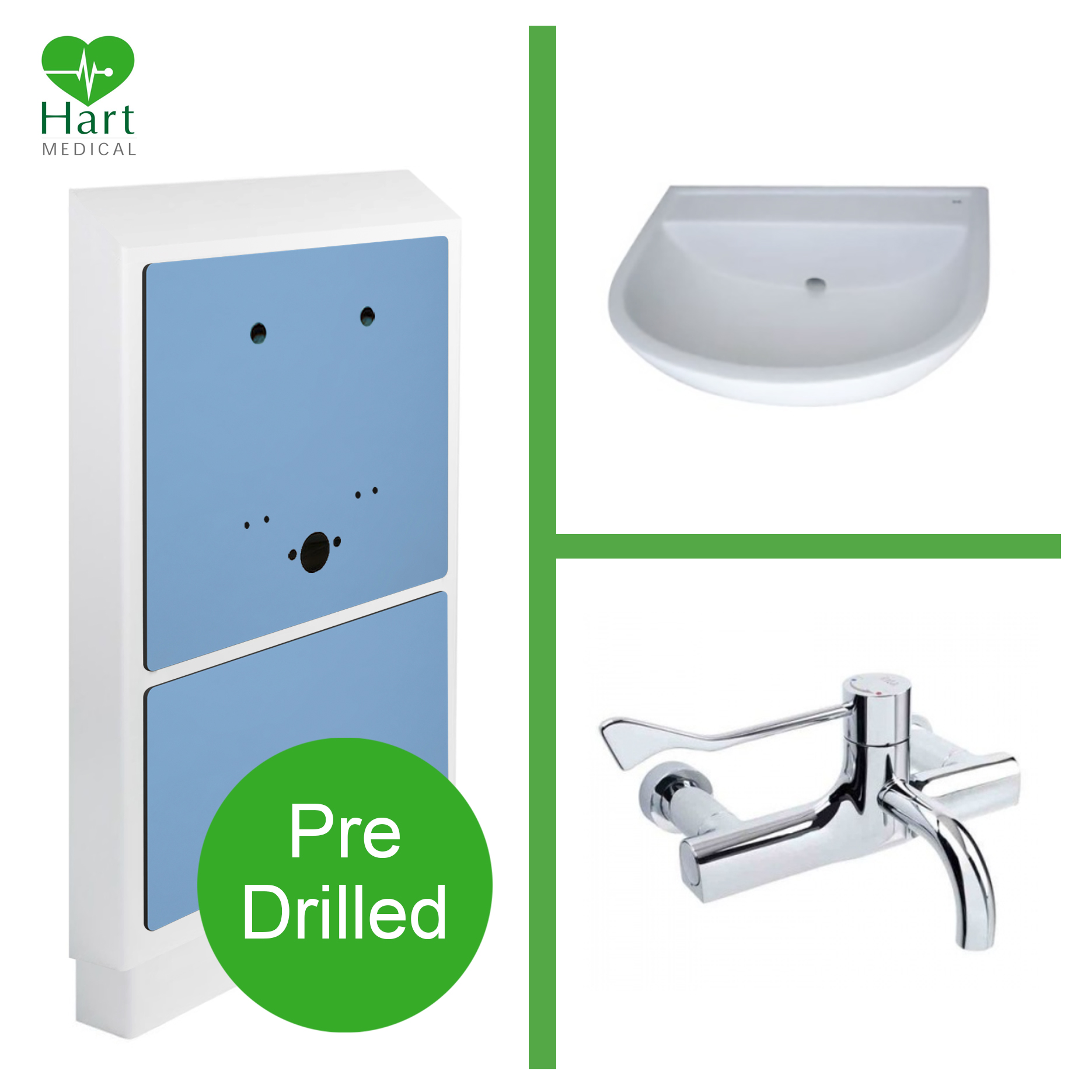 Medic Line Easy-Fit Half Height IPS Handwash Station | Pre-drilled ...