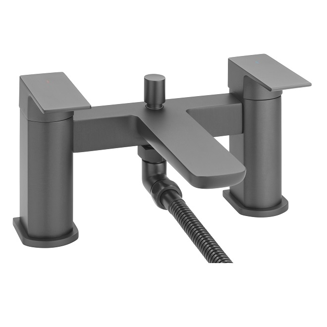 Ravena Graphite Grey Bath Shower Mixer & Kit - Lime Kitchen & Bathroom