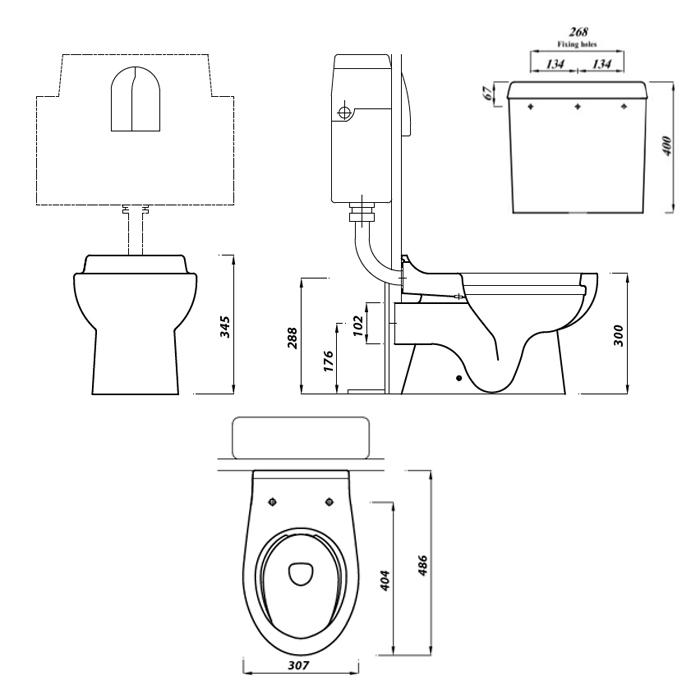 Atlas Toilet Infant School Pack (Rimless) - 300mm Height - Lime Kitchen ...