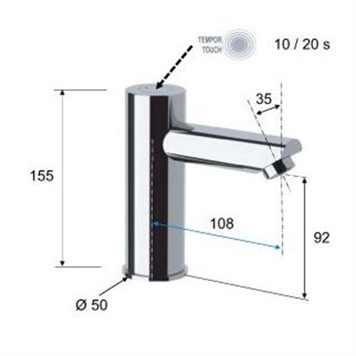 Tempor Touch Operated Electronic Tap - Minimalist Design - Lime Kitchen ...