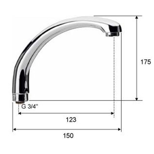 Universal Short Reach Tap Spout - Lime Kitchen & Bathroom