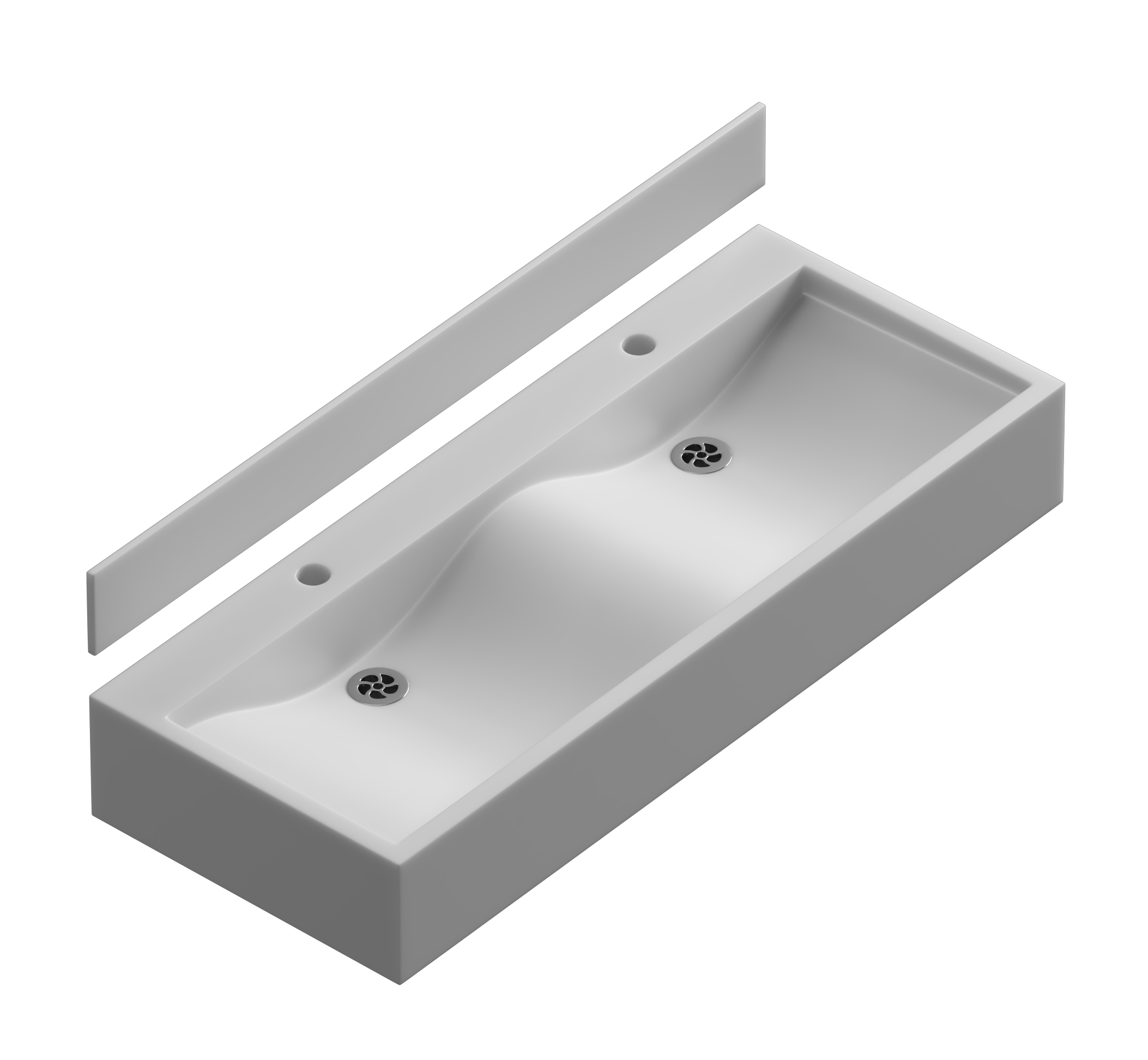 Wave Corian Wash Trough - 2 User Wash Trough 1000mm wide - Lime Kitchen ...
