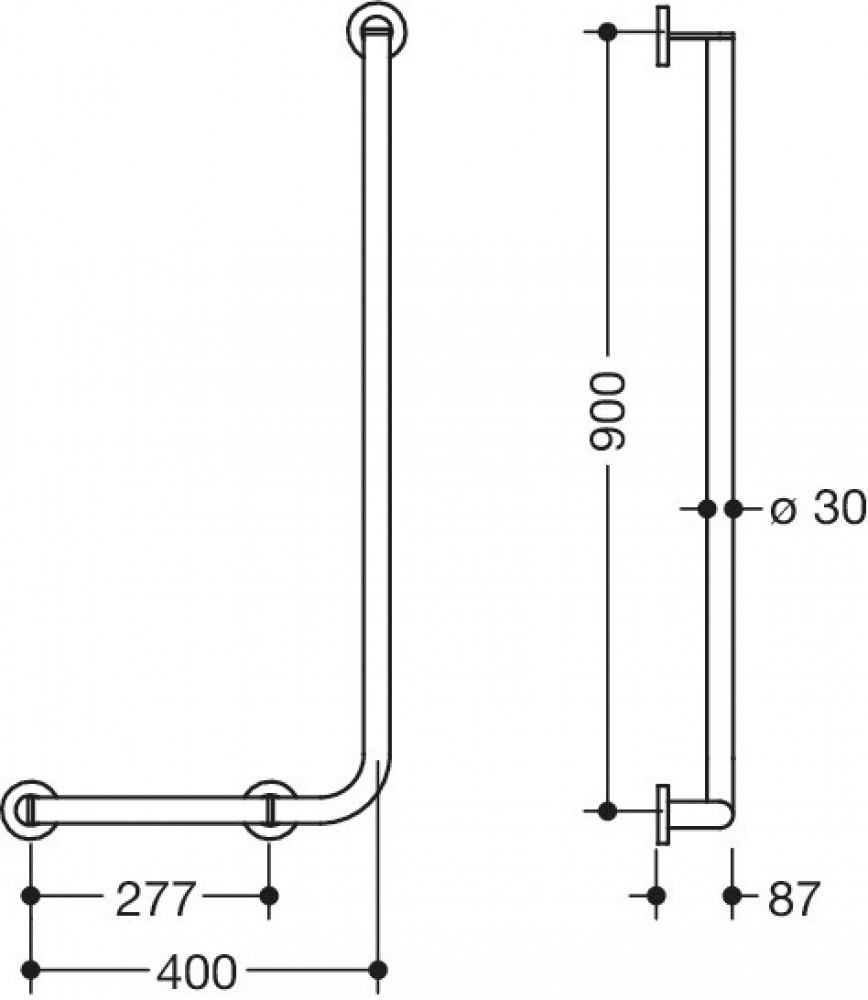 HEWI L-shaped support rail | Matt White Support Rail - Lime Kitchen ...