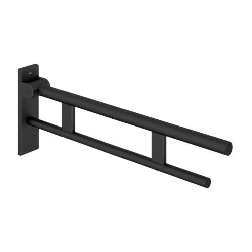 HEWI Duo 750mm Hinged Support Rail in Matt Black - Lime Kitchen & Bathroom