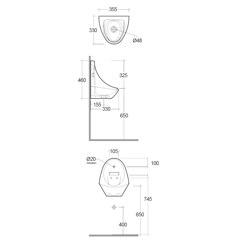 School Specification Urinal - Lime Kitchen & Bathroom