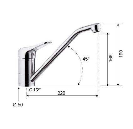 Single Water Feed Swivel Spout Sink Tap - Lime Kitchen & Bathroom